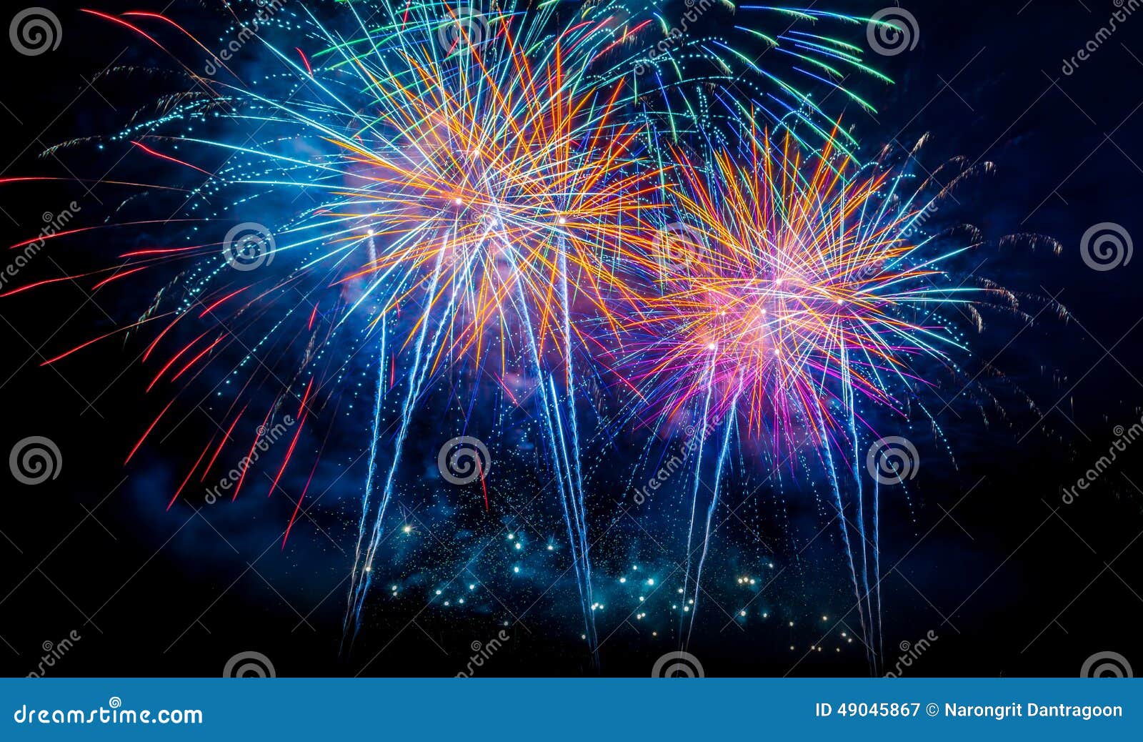 Firework Blast. stock image. Image of burst, colors, display - 49045867