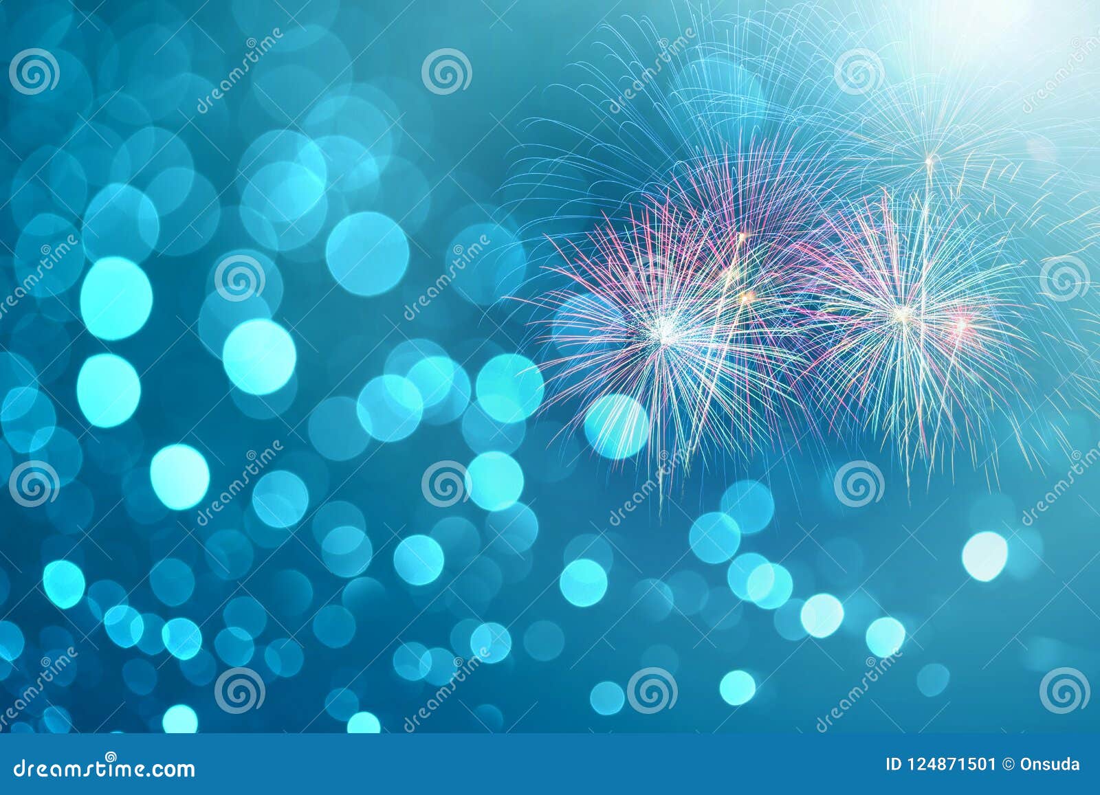 Firework and bokeh stock image. Image of abstract, celebrate - 124871501