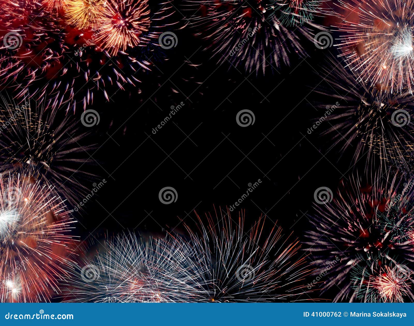 Firework Border Or Background For Posters And Invitations Stock Photo ...