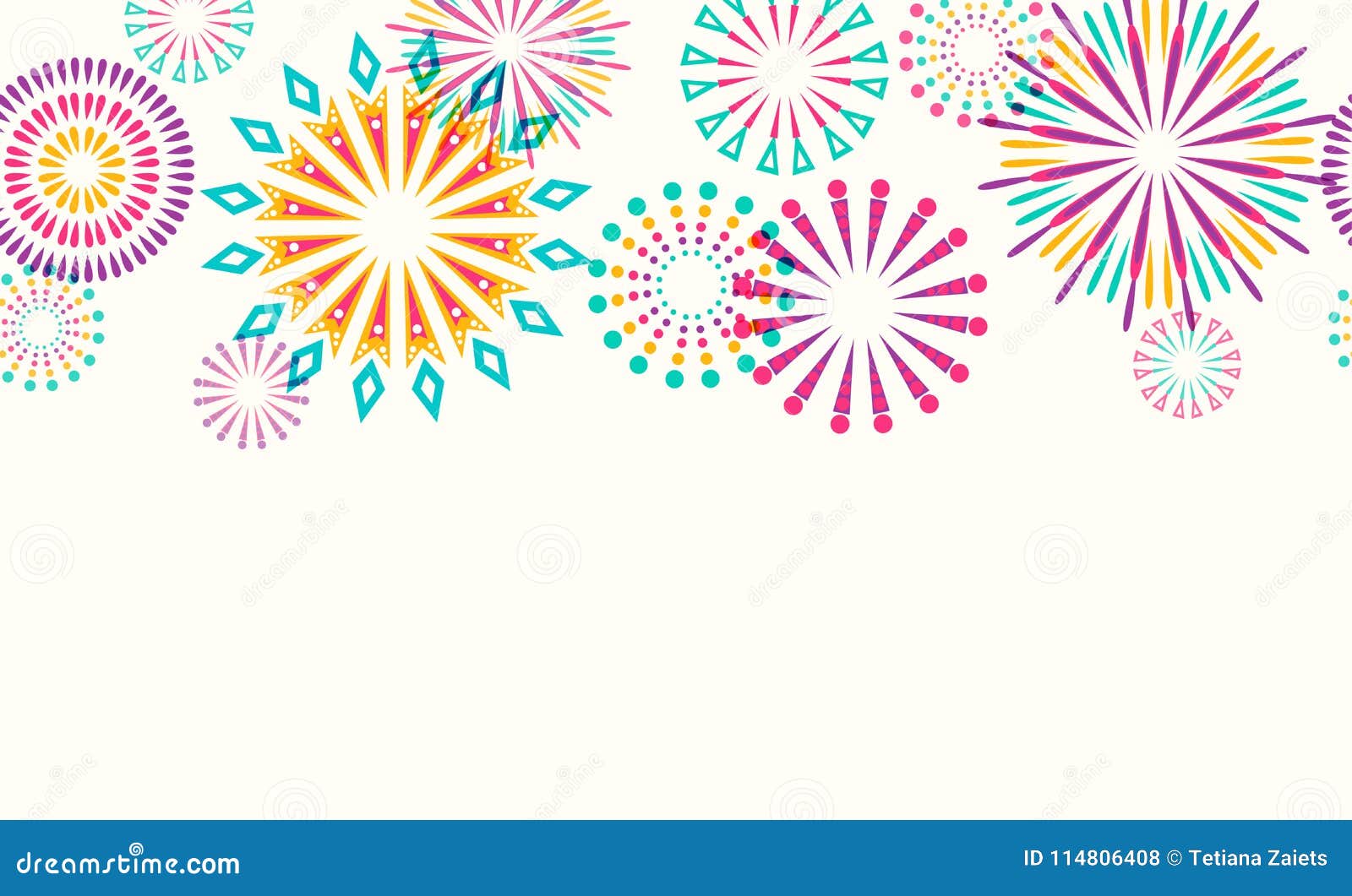 Firework Border Seamless Background Stock Vector - Illustration of ...