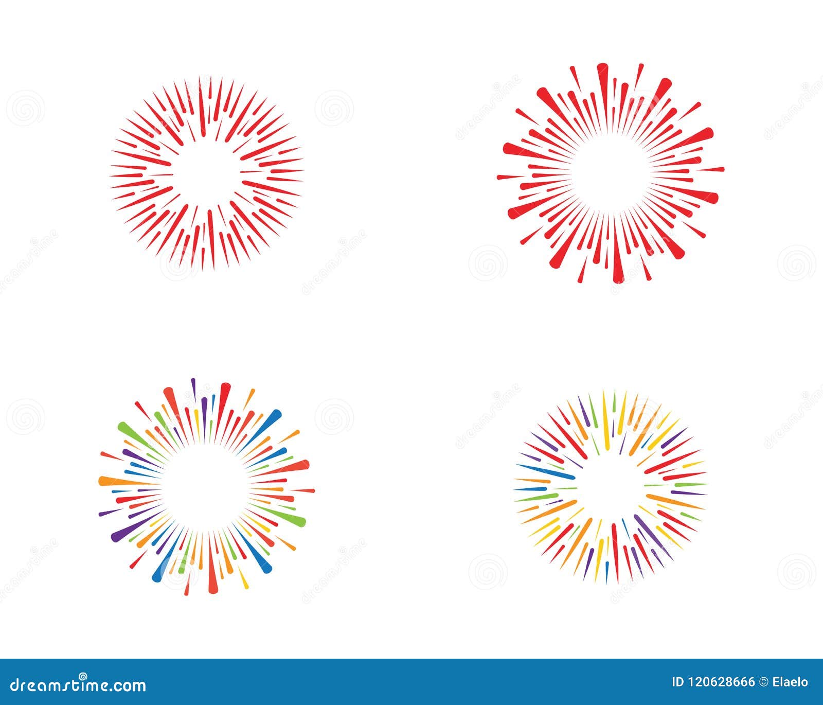 Firework Burst Rays Vector Illustration Stock Vector - Illustration of ...
