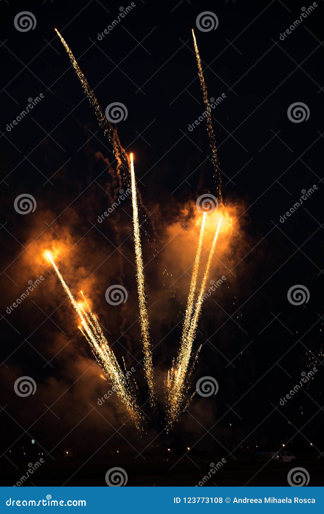 Firework Burst in the Sky during Anniversary Stock Photo - Image of ...