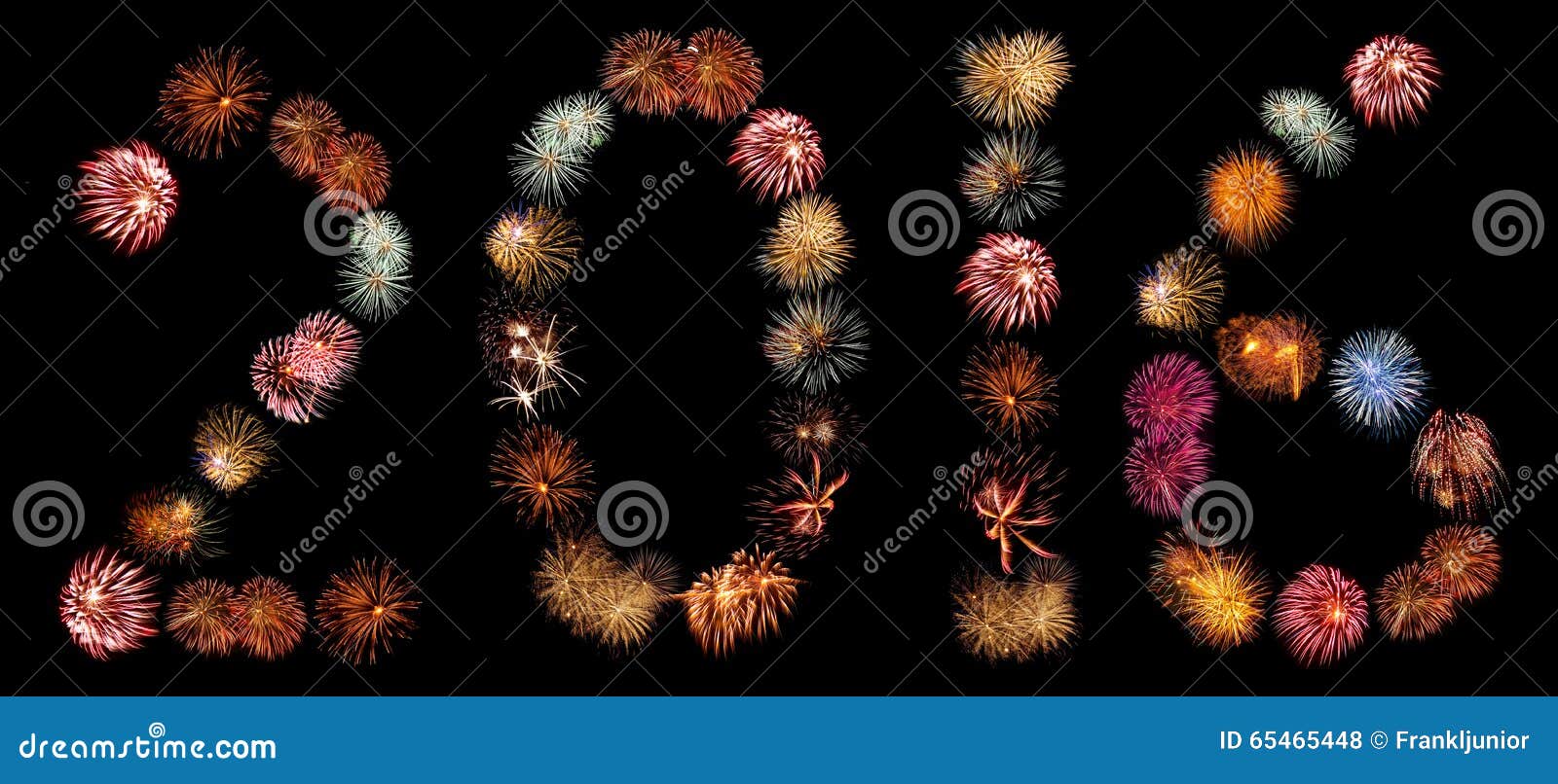 Firework Bursts Arranged into Number 2016 Stock Photo - Image of ...