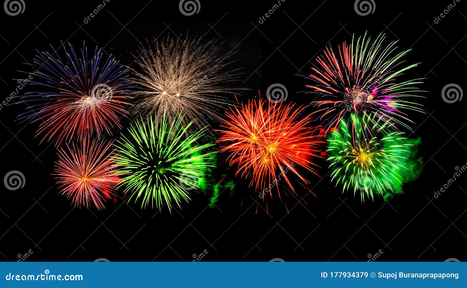 Firework Celebration in the Sky at Night.Abstract Photo of Firework ...