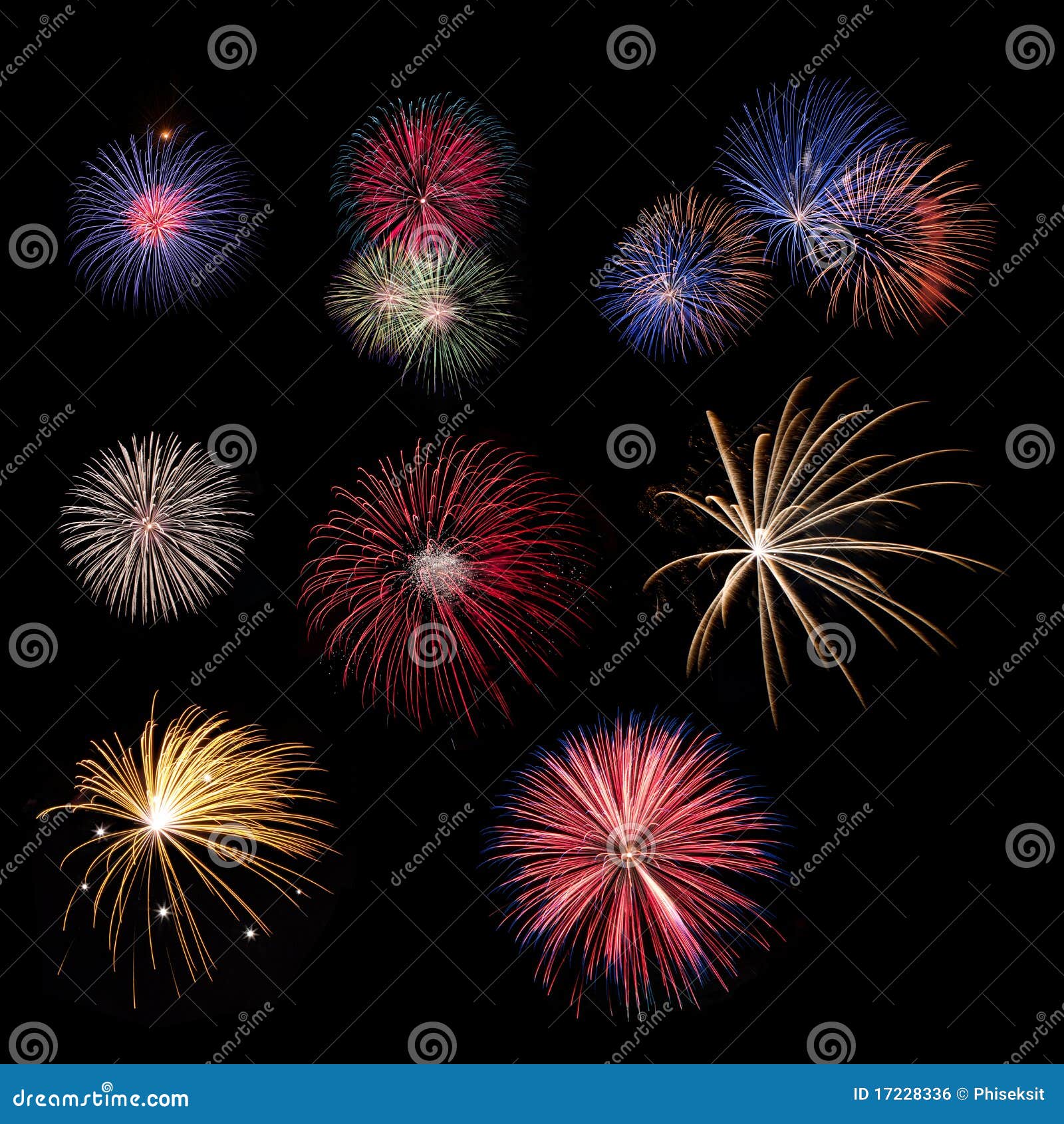 Firework collection stock photo. Image of pink, christmas - 17228336