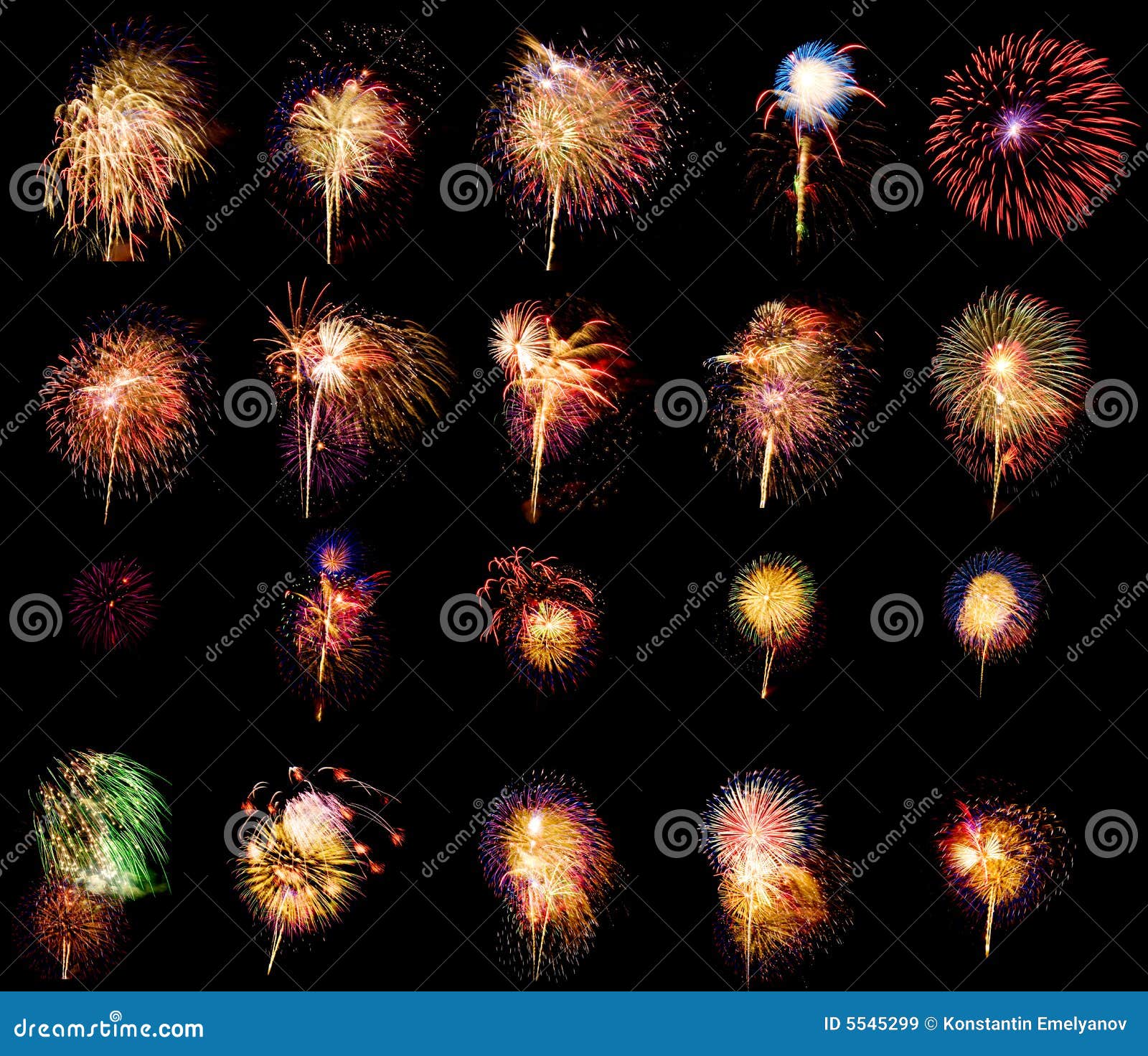 Firework collection stock illustration. Illustration of congratulation ...