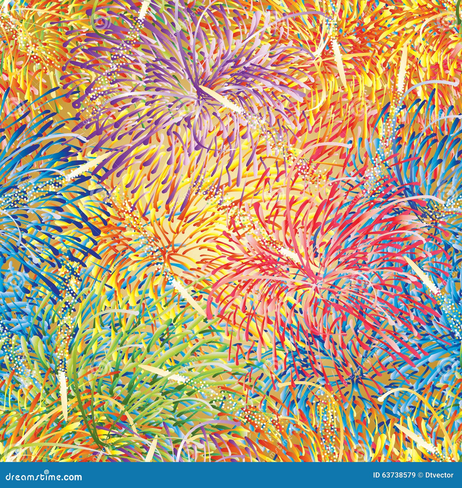 Firework Colorful Full Seamless Pattern Stock Vector - Illustration of ...