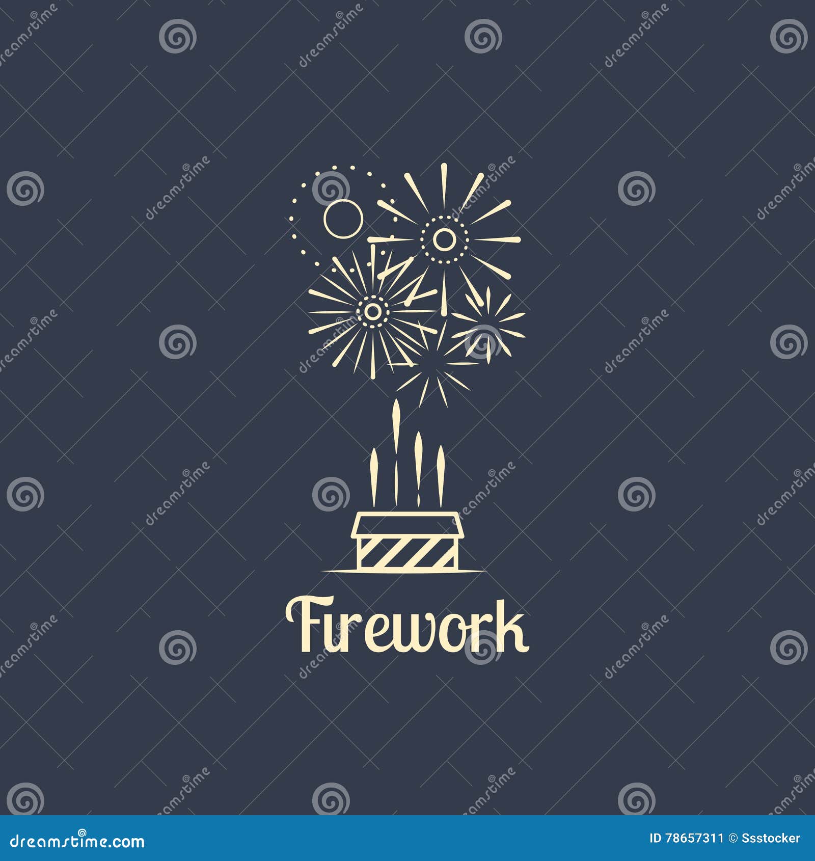 Firework Company Logo on Dark Background Stock Vector - Illustration of ...