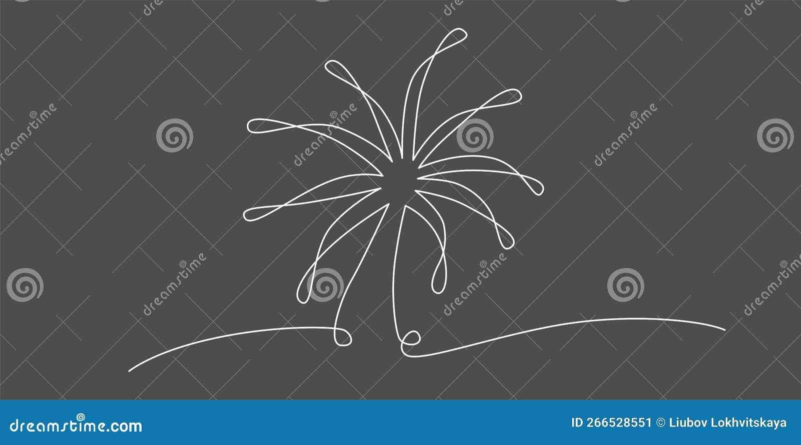 Firework Continuous Single Line. Vector Stock Illustration Isolated on ...