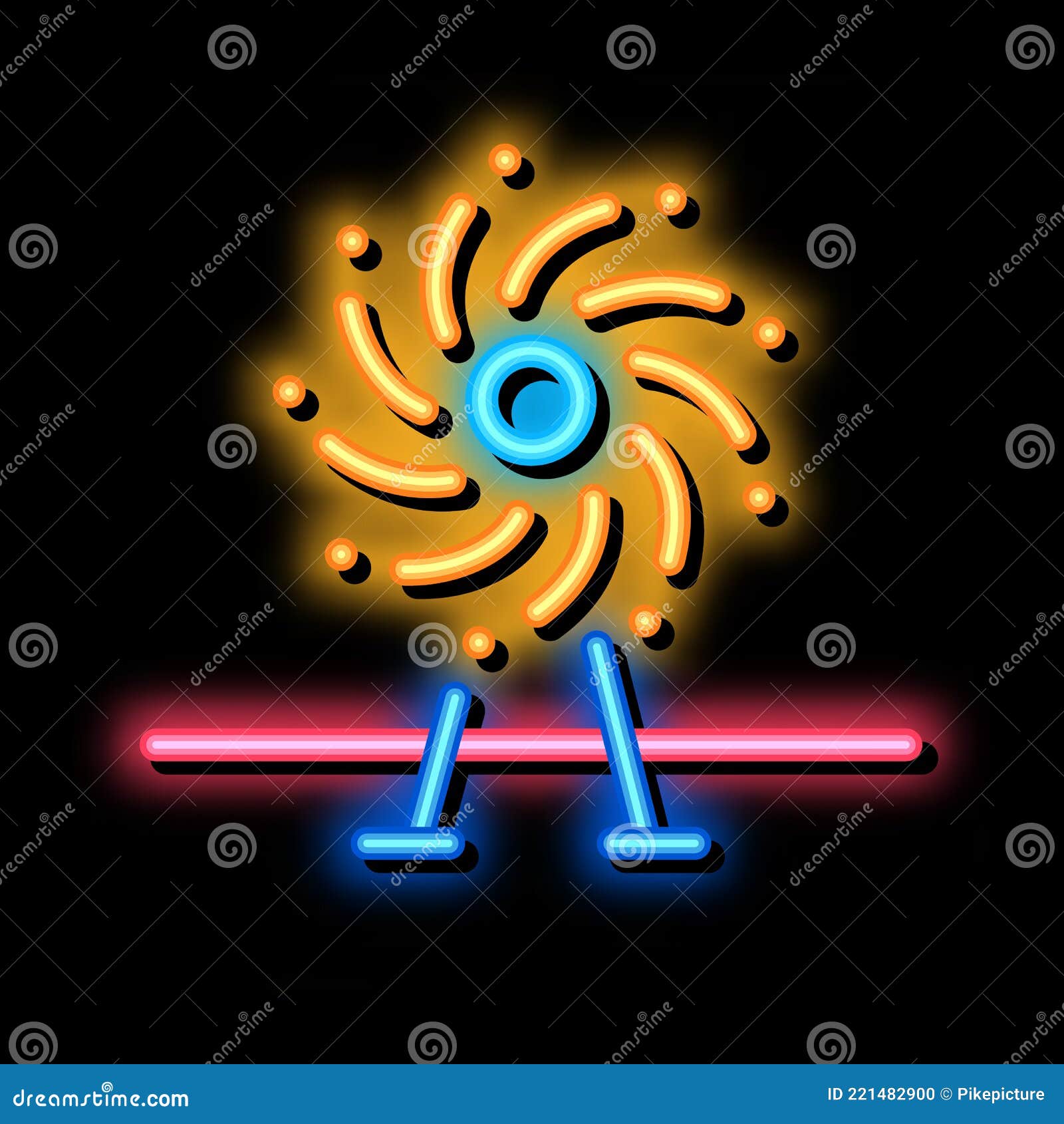 Firework Decorative Neon Glow Icon Illustration Stock Illustration ...