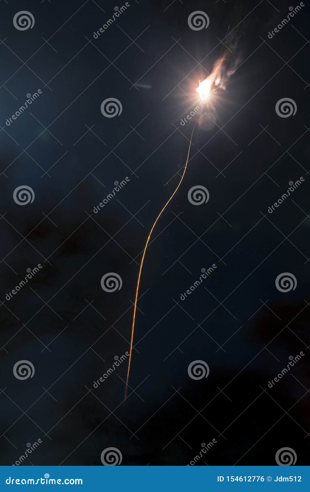 Firework Exploding in the Night Sky, Single Firework Stock Photo ...
