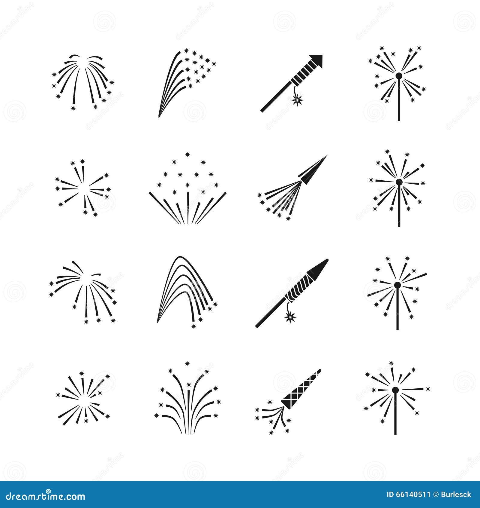 Firework Explosion Effects Vector Set Stock Vector - Illustration of ...