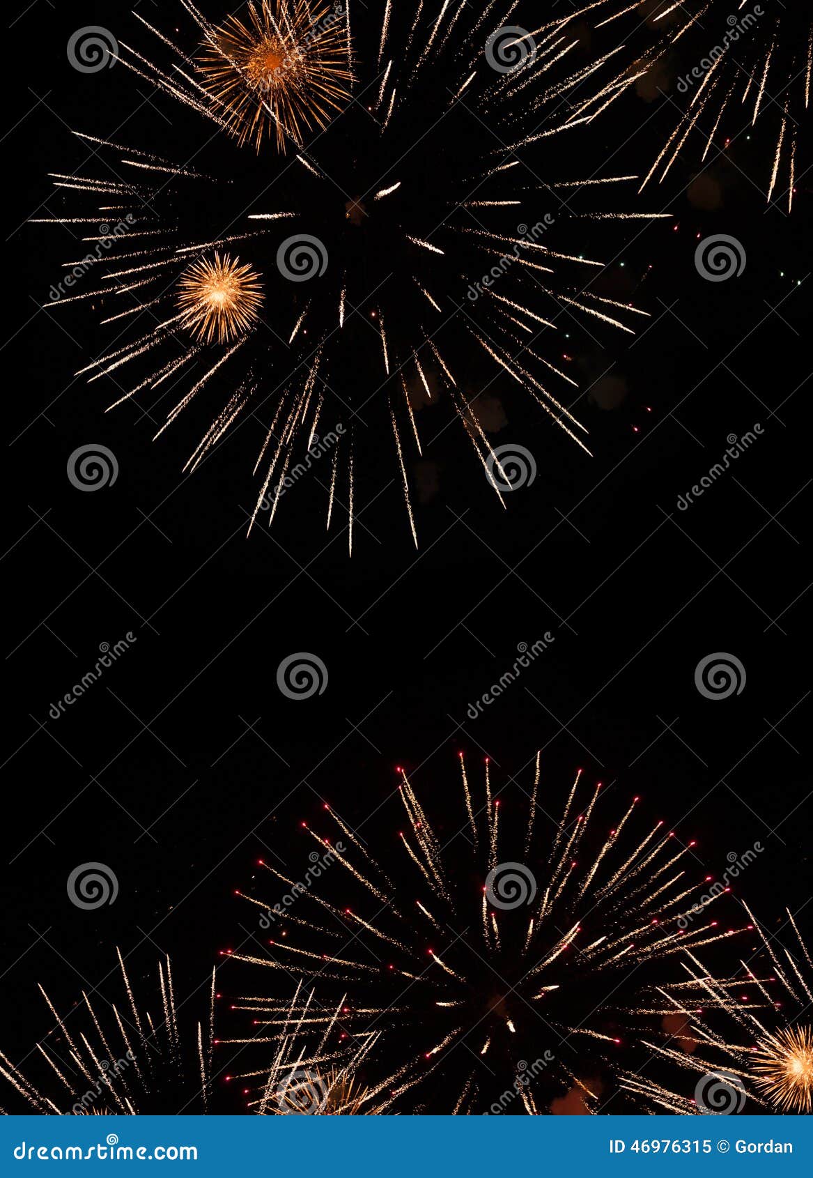 Firework Explosion in the Night Sky Stock Image - Image of black ...