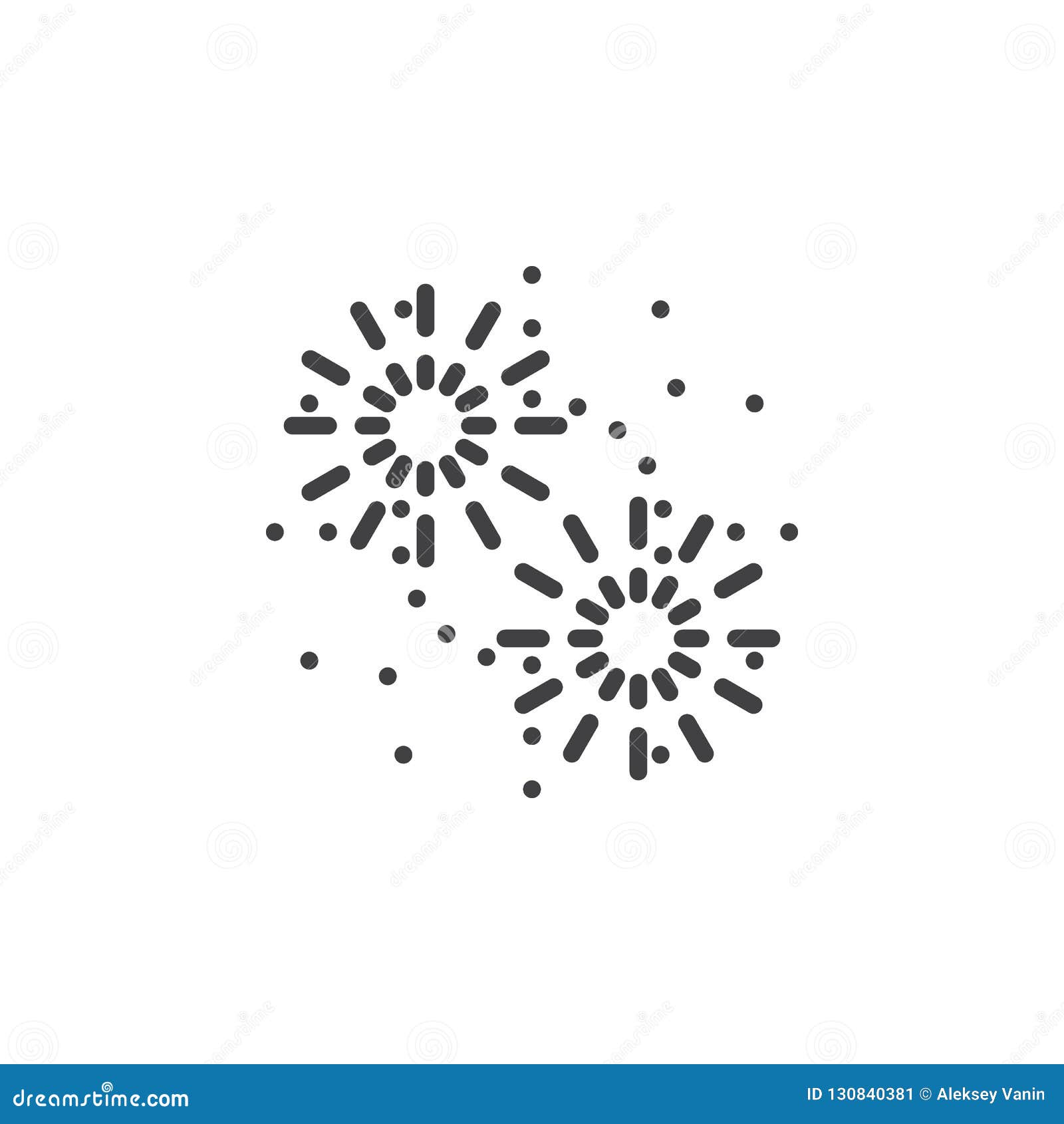 Firework Explosion Outline Icon Stock Vector - Illustration of spark ...