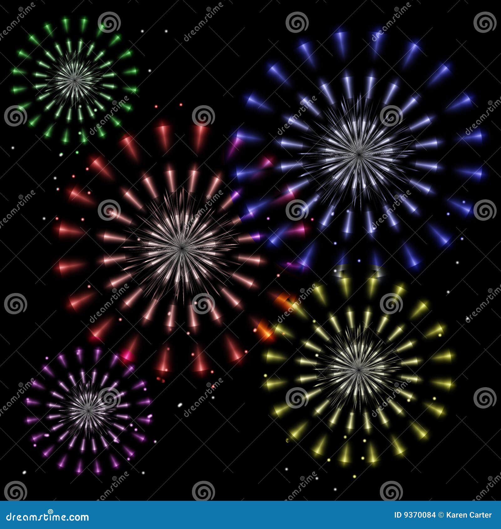 Firework Flowers stock illustration. Illustration of year - 9370084