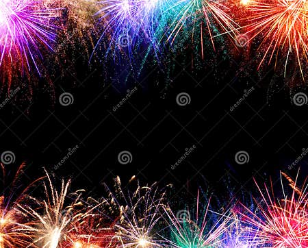 Fireworks Border stock photo. Image of frame, colourful - 37347840