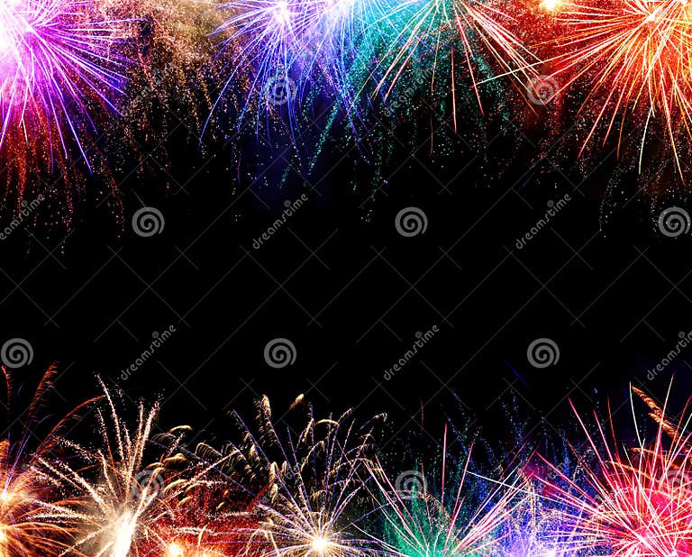 Fireworks Border stock photo. Image of frame, colourful - 37347840