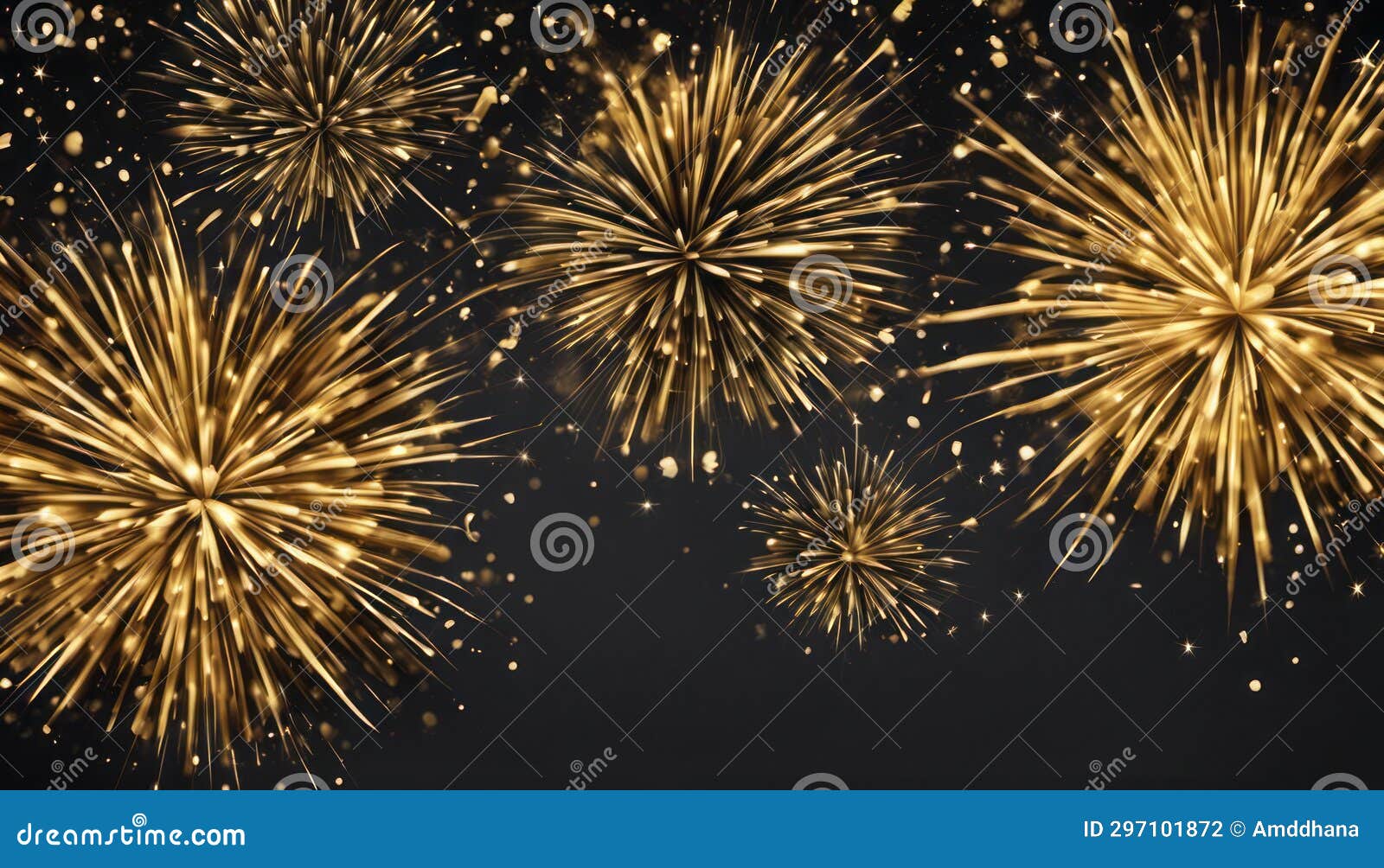 Firework Gold Bursting Isolated Black Background Stock Illustration ...