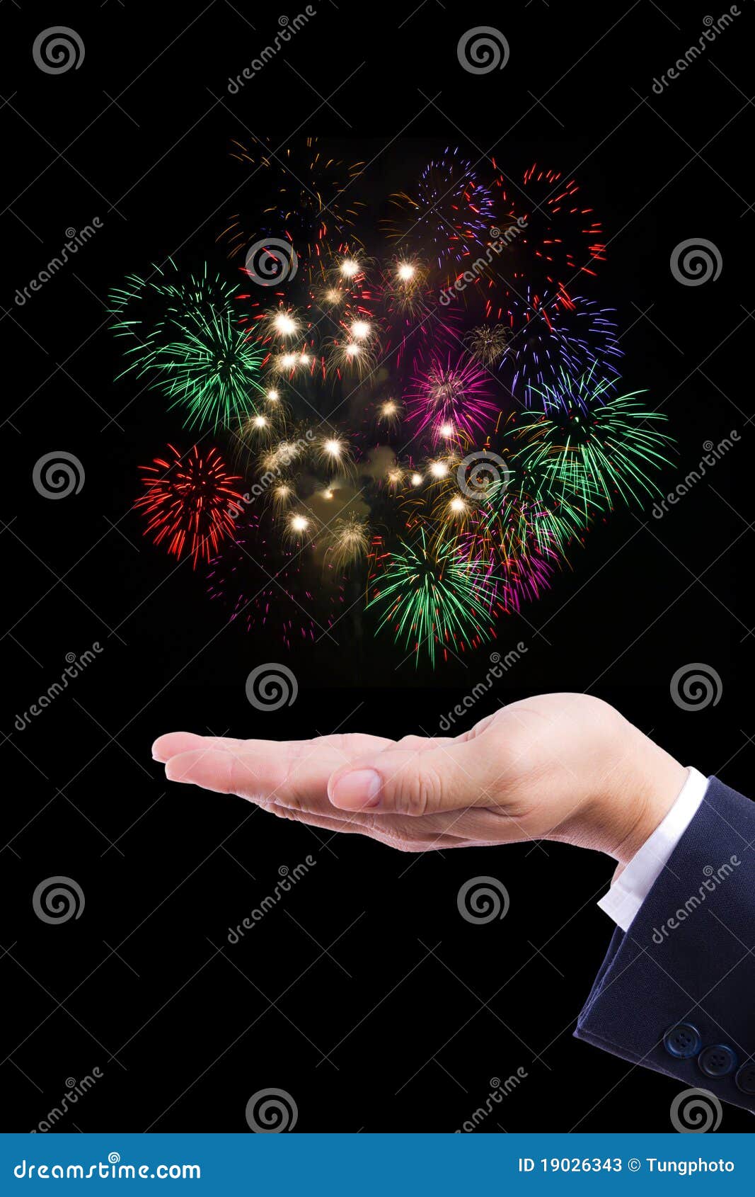 Firework on hand stock image. Image of background, memorial - 19026343