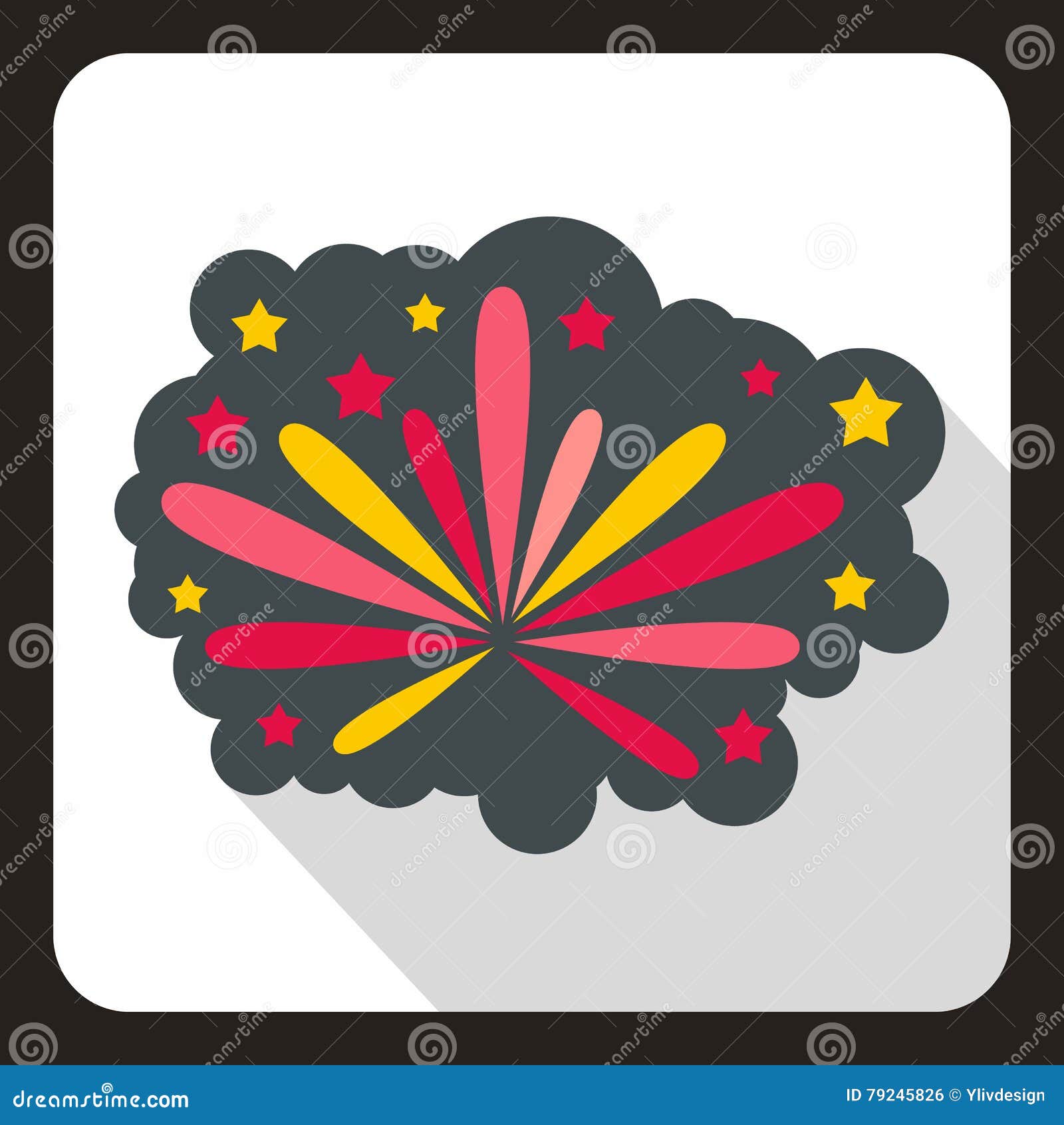 Firework Icon in Flat Style Stock Vector - Illustration of firecracker ...