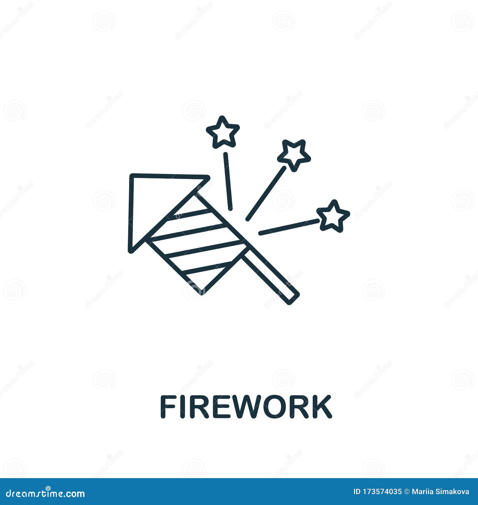 Firework Icon from Party Collection. Simple Line Element Firework ...