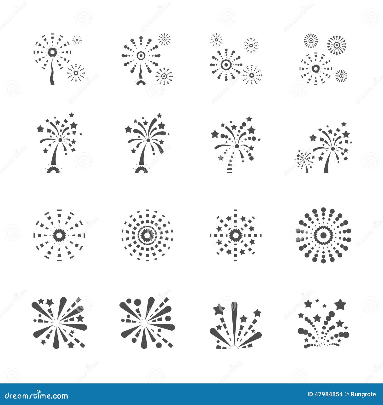Firework Icon. Lighted Fireworks Flying Up Into The Sky. Vector Outline ...