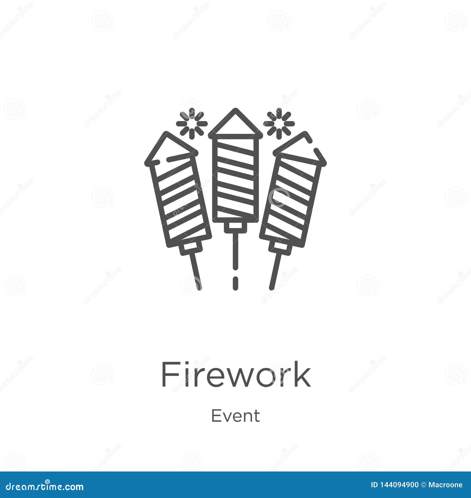 Firework Icon Vector from Event Collection. Thin Line Firework Outline ...