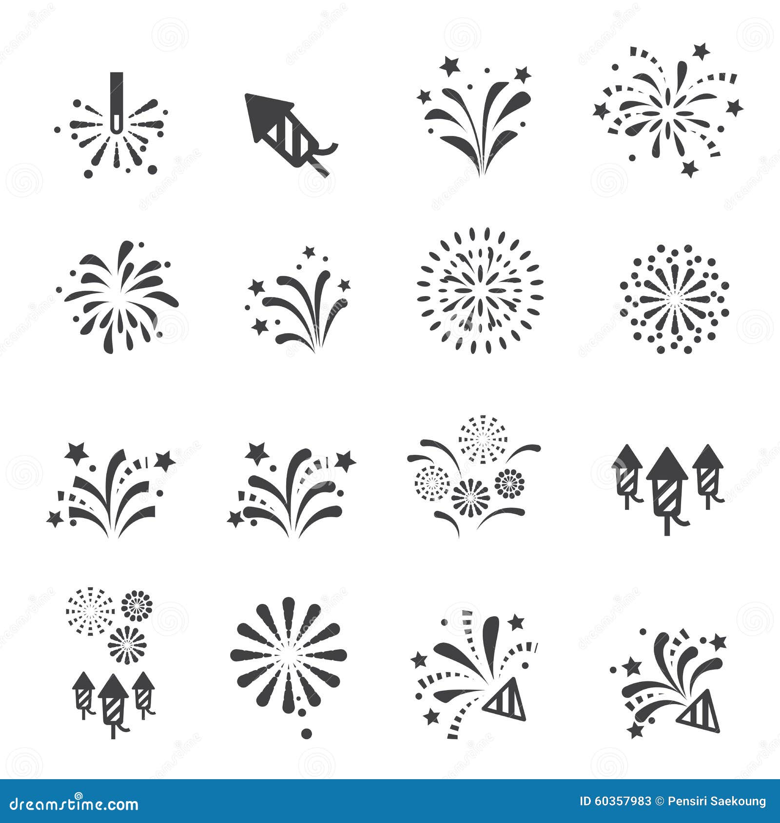 Firework icon stock vector. Illustration of decoration - 60357983