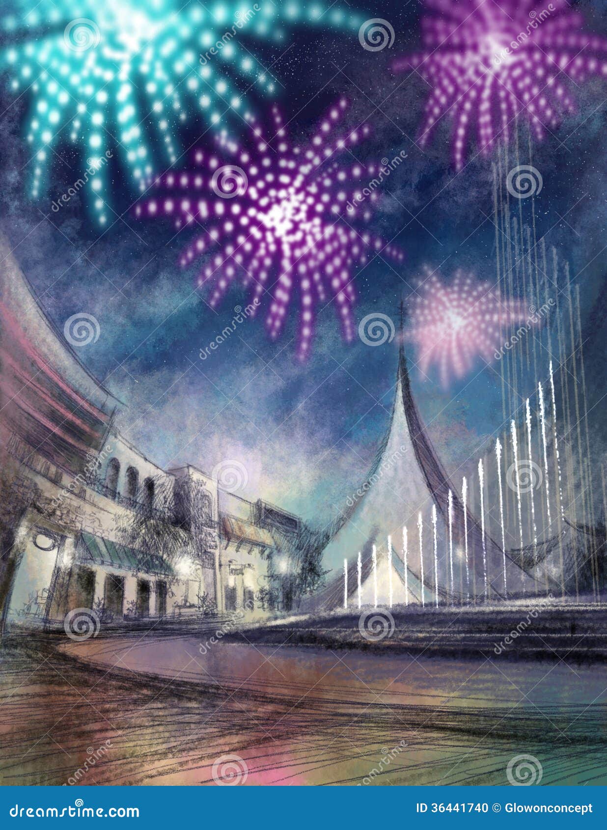 Firework illustration stock illustration. Illustration of fountain ...