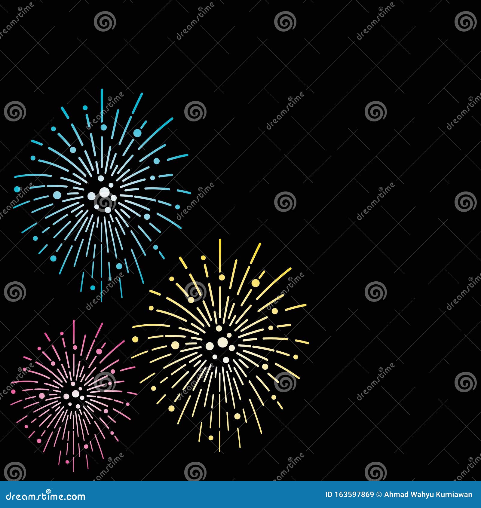 Boy And Firework Illustration Colourful Cartoon | CartoonDealer.com ...