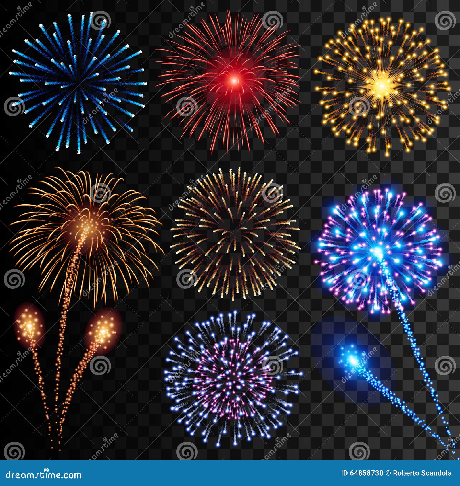 Firework illustrations stock vector. Illustration of design - 64858730