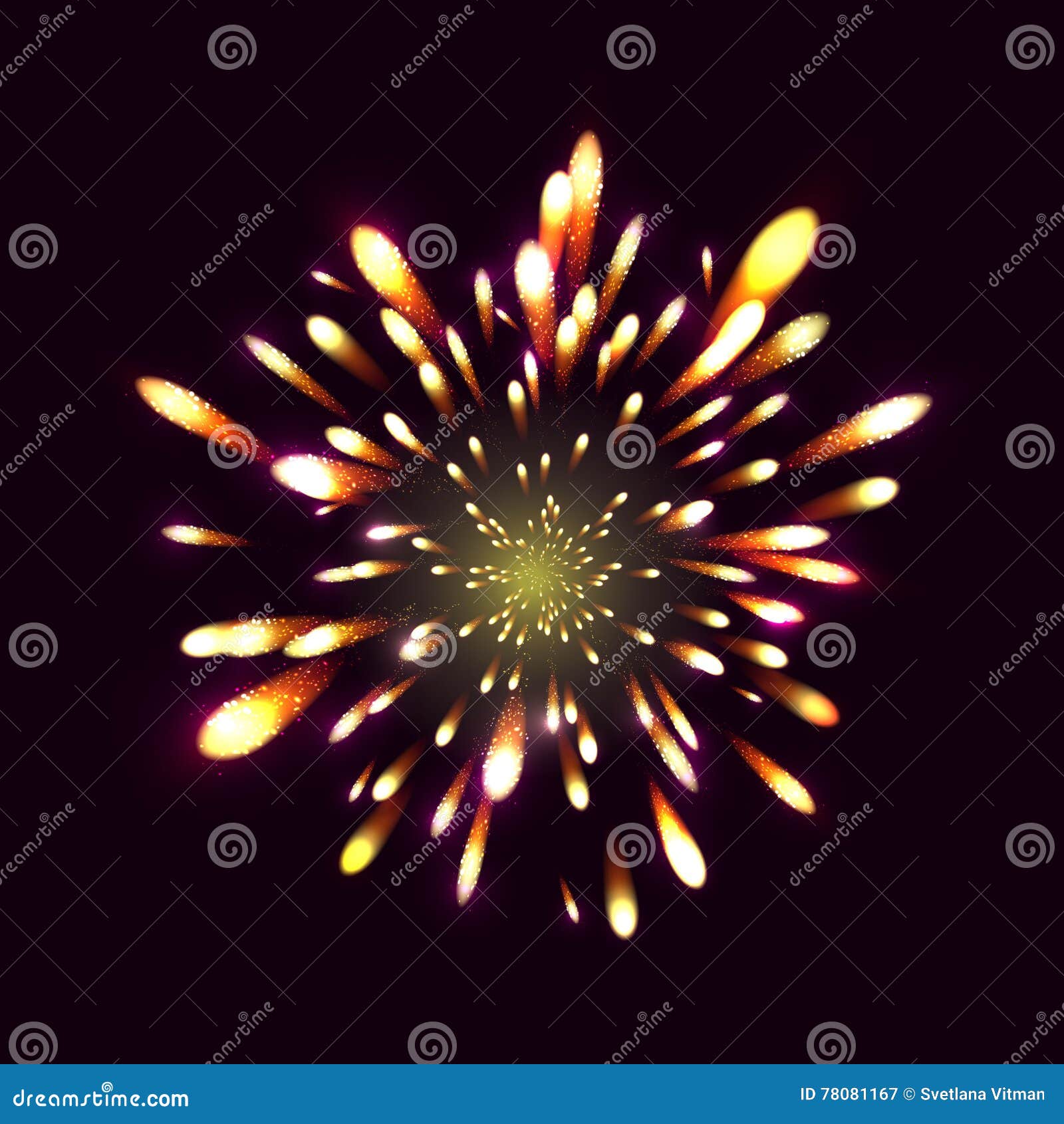 Firework, Light Effects Isolated and Grouped. Stock Vector ...