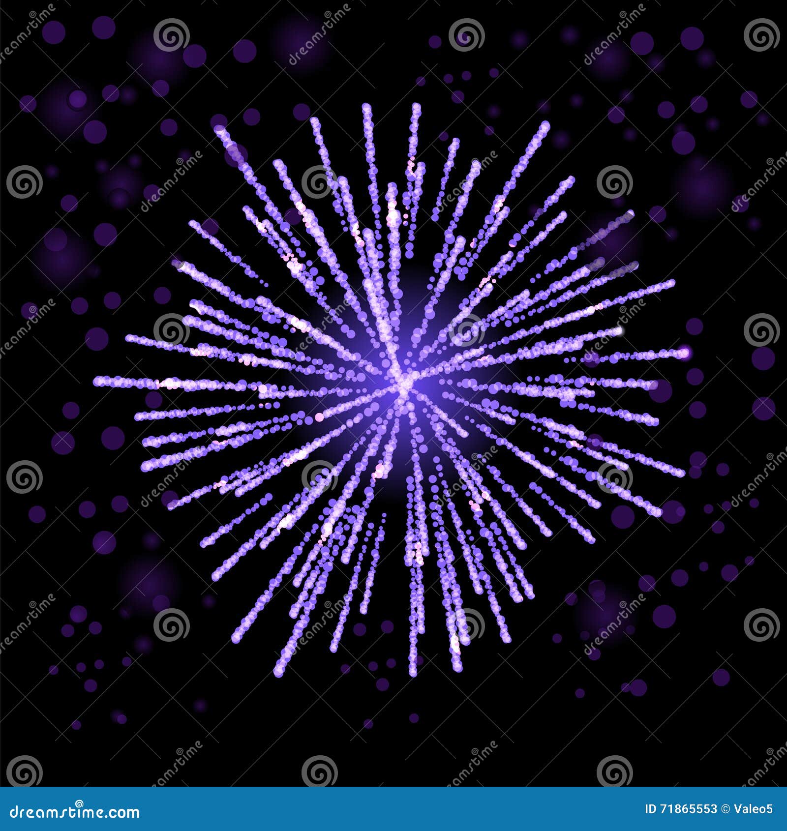 Firework Lights Effect With Glowing Stars In Sky On Transparent ...