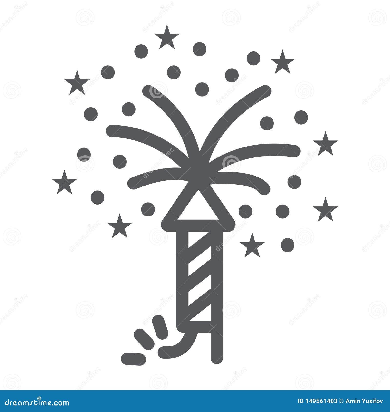 Firework Line Icon, Party and Festival, Firecracker Sign, Vector ...