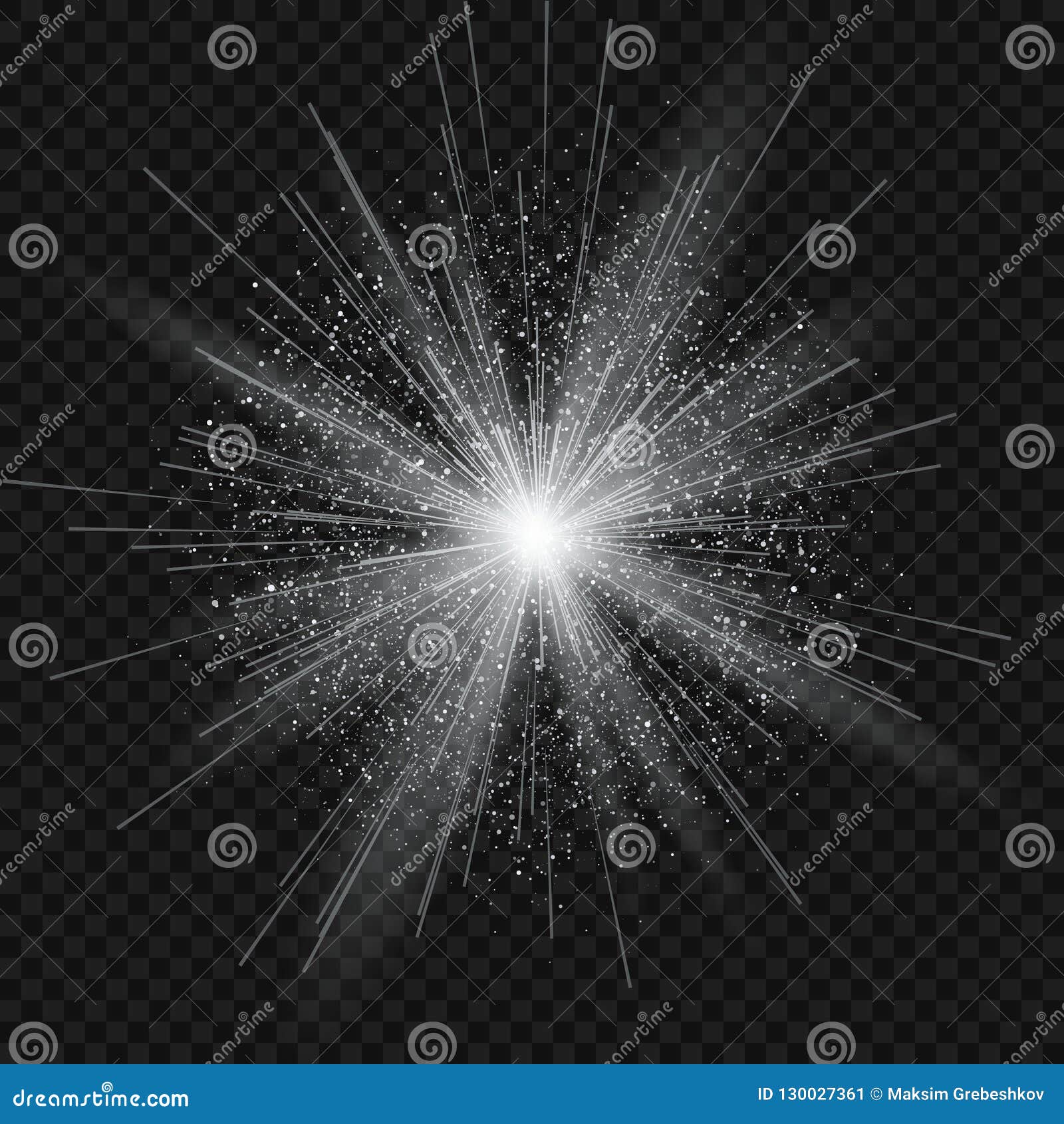 Firework Lines with Particle Star Dust Stock Illustration ...
