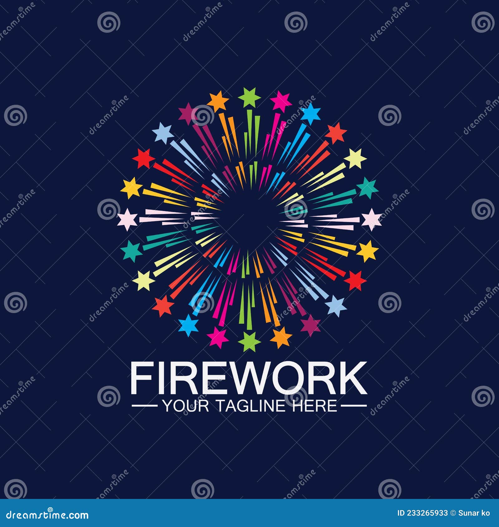 Firework Logo Design Vector Template Stock Vector - Illustration of ...