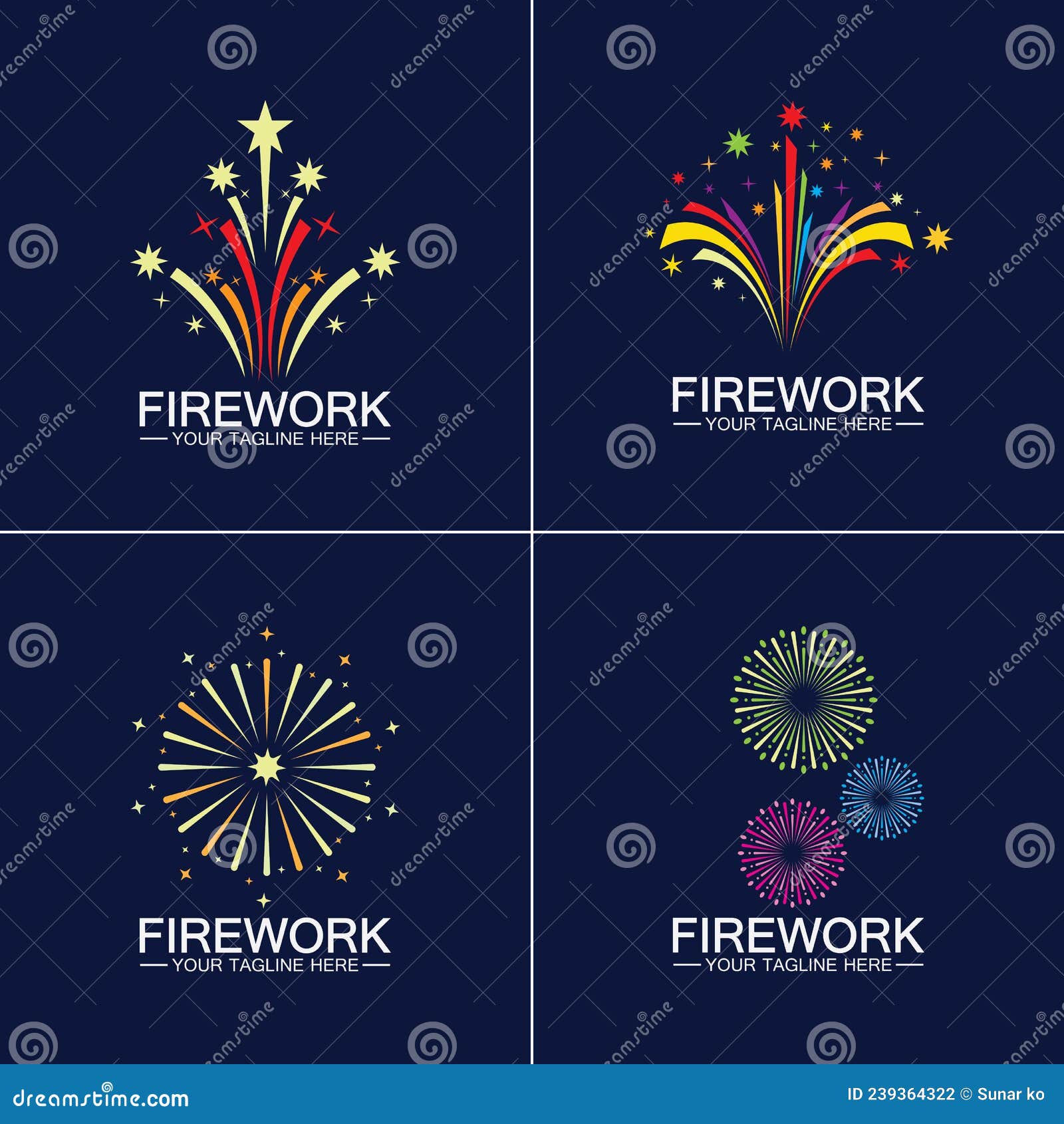 Firework Logo Design Vector Template Stock Vector - Illustration of ...
