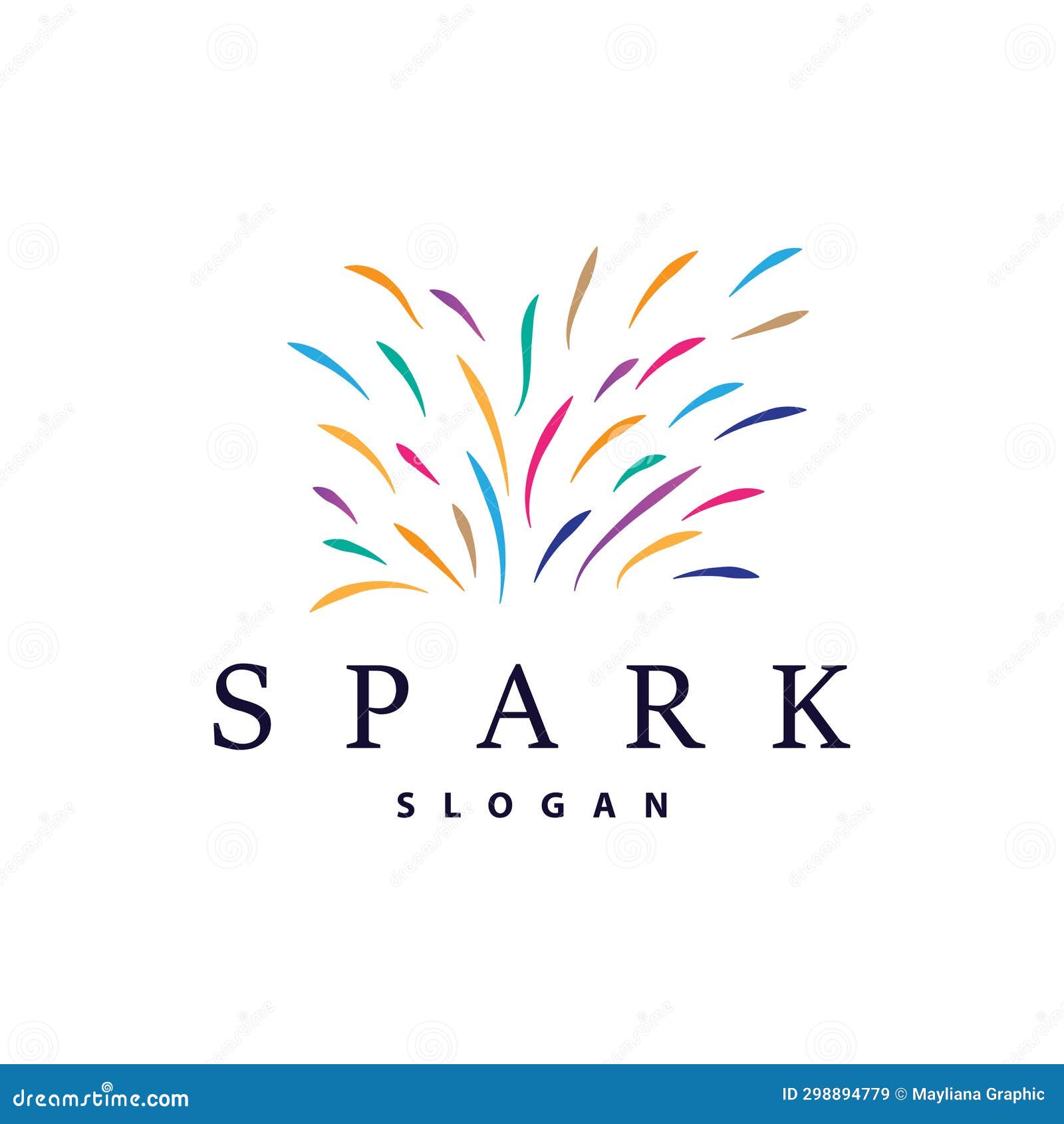 Firework Logo, Modern Abstract Design Simple Colorful Spark, Vector ...