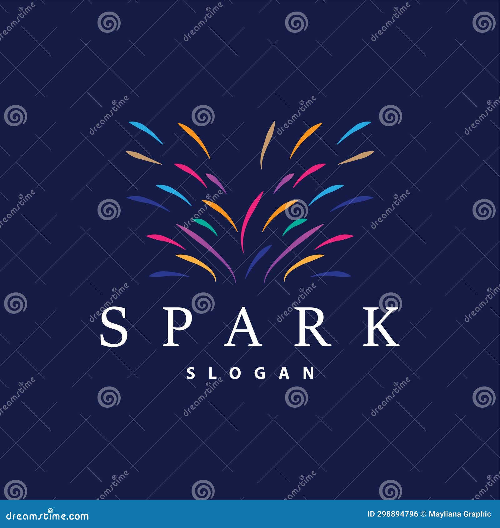 Firework Logo, Modern Abstract Design Simple Colorful Spark, Vector ...