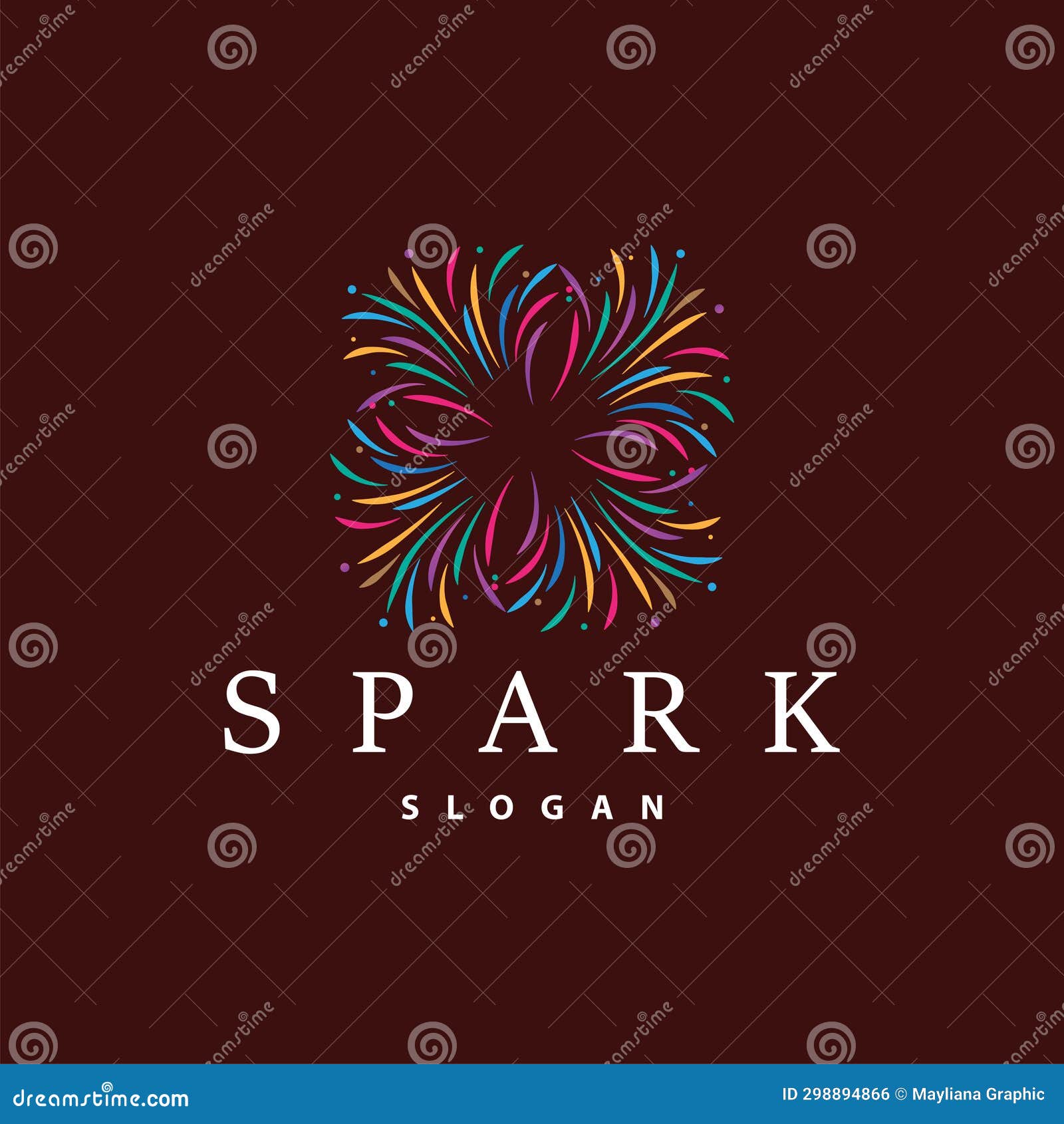 Firework Logo, Modern Abstract Design Simple Colorful Spark, Vector ...