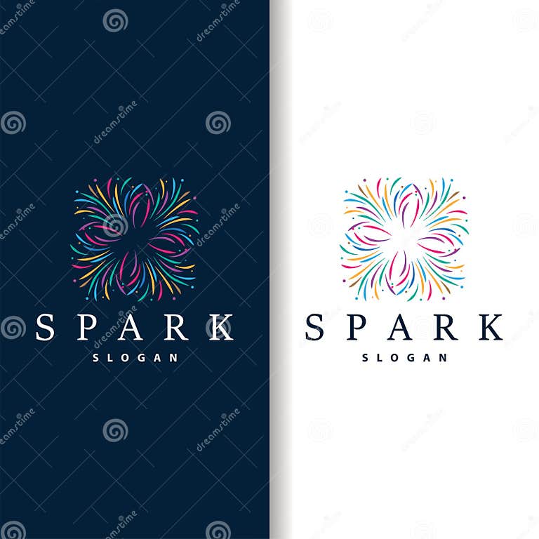 Firework Logo, Modern Abstract Design Simple Colorful Spark, Vector ...