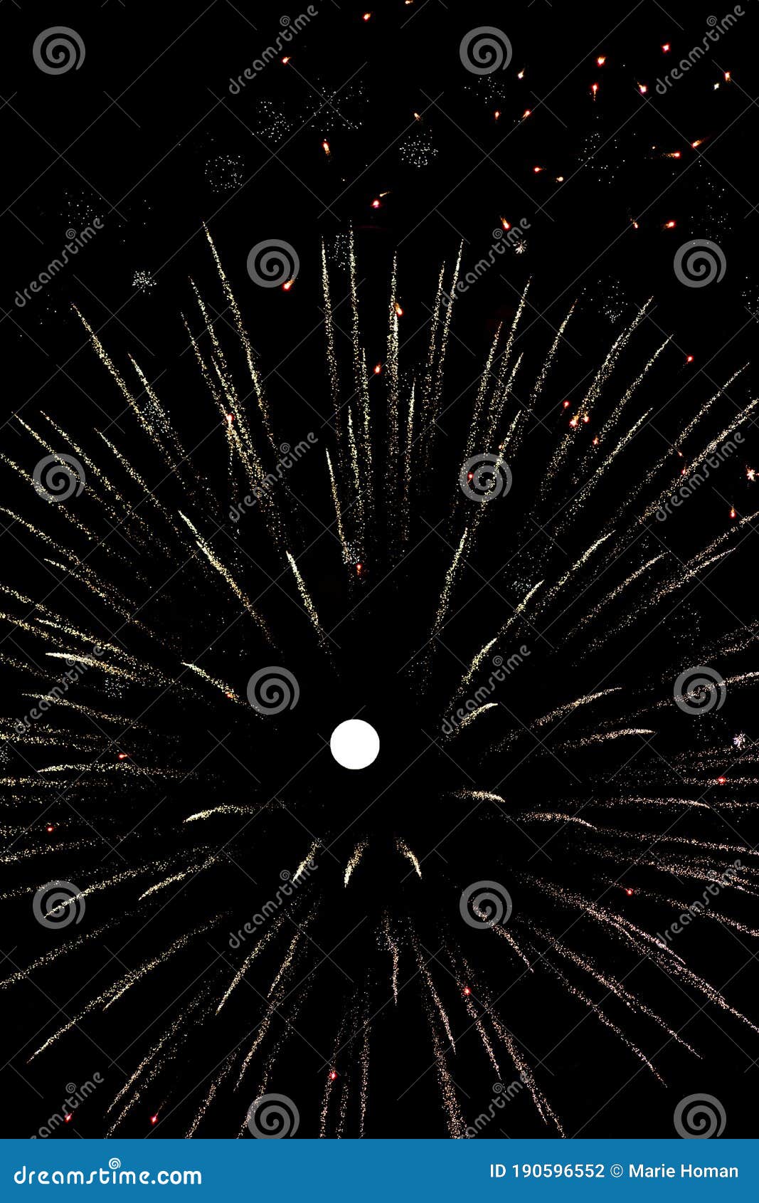 Firework with the moon stock photo. Image of event, sketch - 190596552