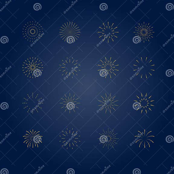 Firework Object in Night.Editable Vector Illustration for Graphic ...
