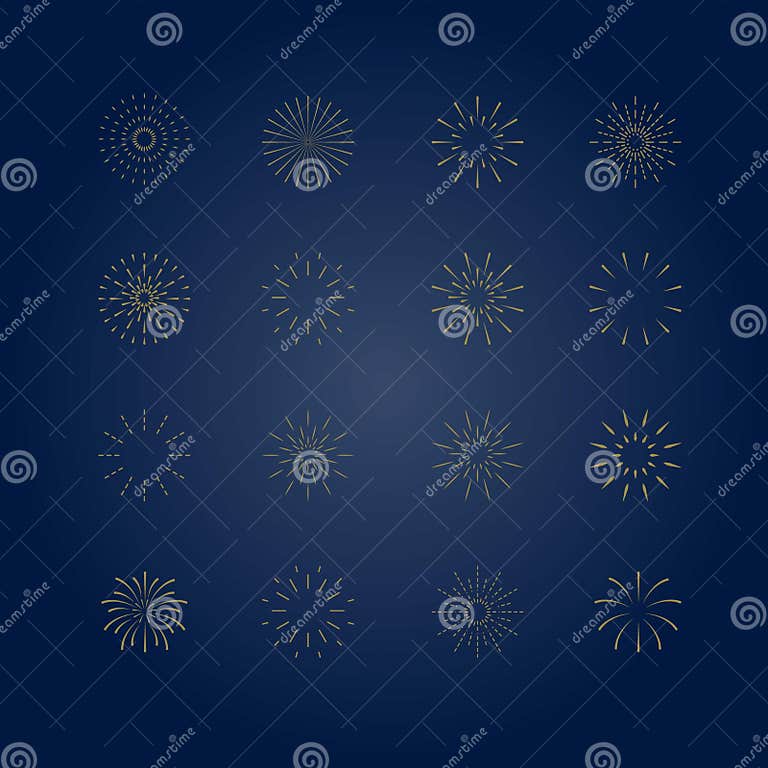 Firework Object in Night.Editable Vector Illustration for Graphic ...