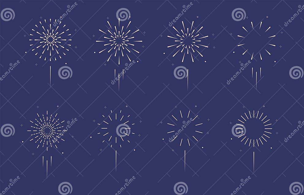 Firework Object in Night.Editable Vector Illustration for Graphic ...