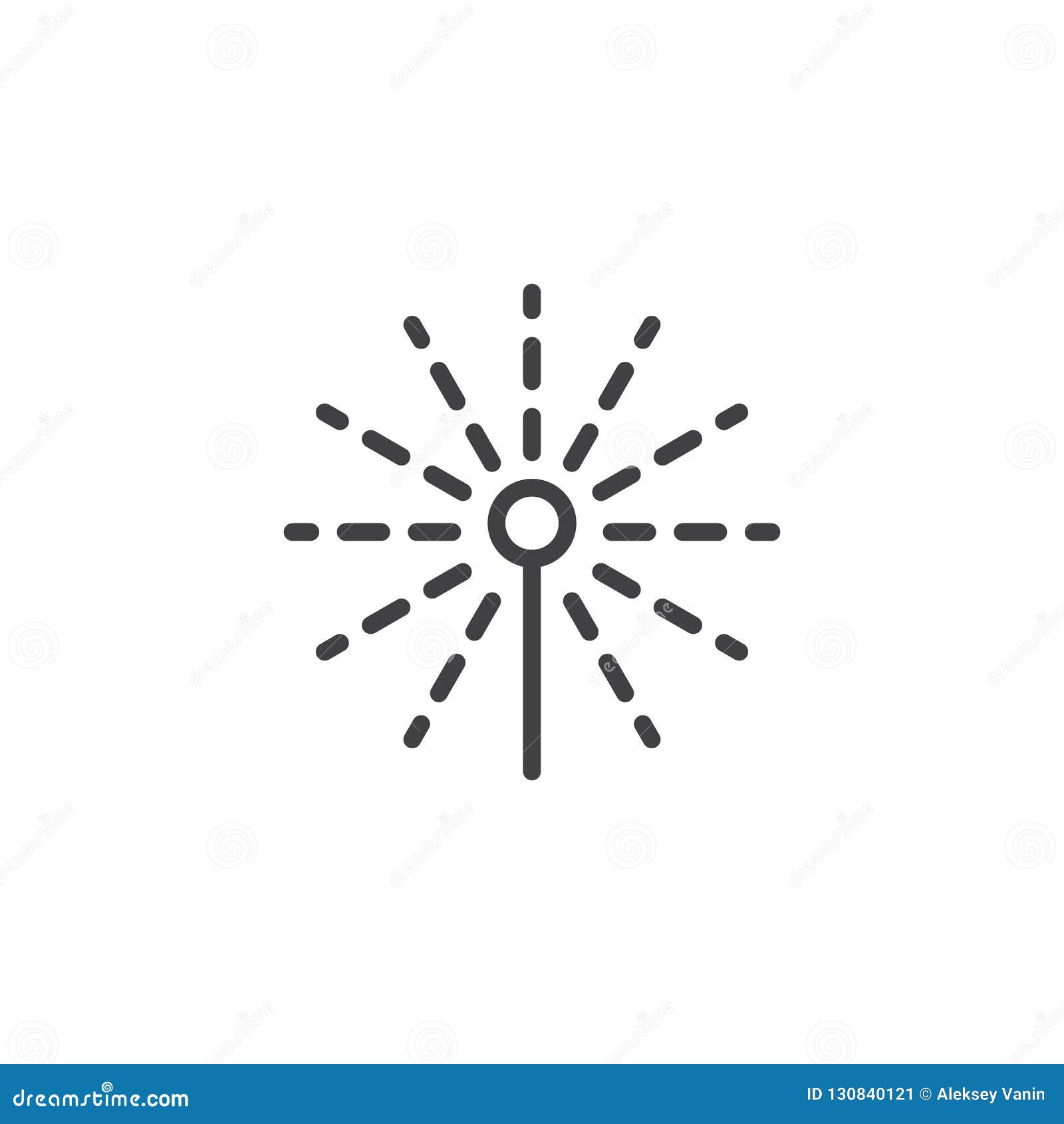 Firework outline icon stock vector. Illustration of holiday - 130840121