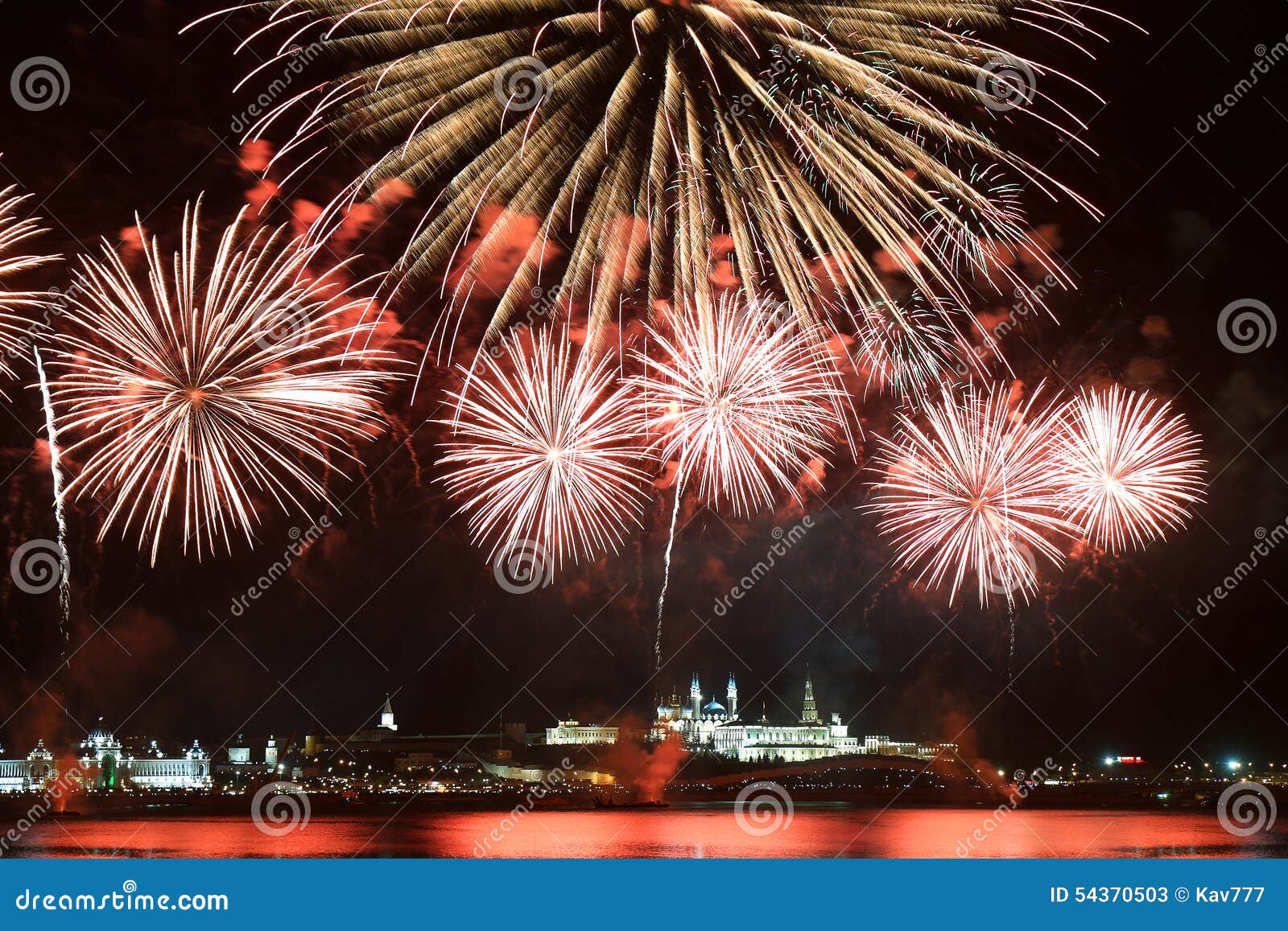 Firework Over Kremlin in Kazan, Russia Stock Image - Image of light ...