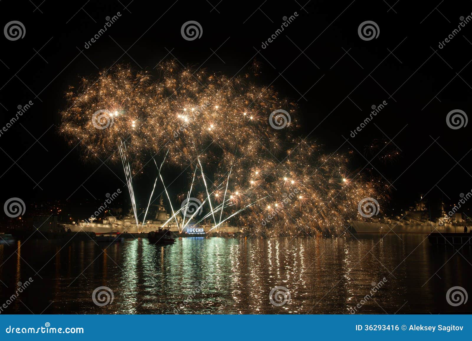 Firework over the water stock photo. Image of happy, party - 36293416