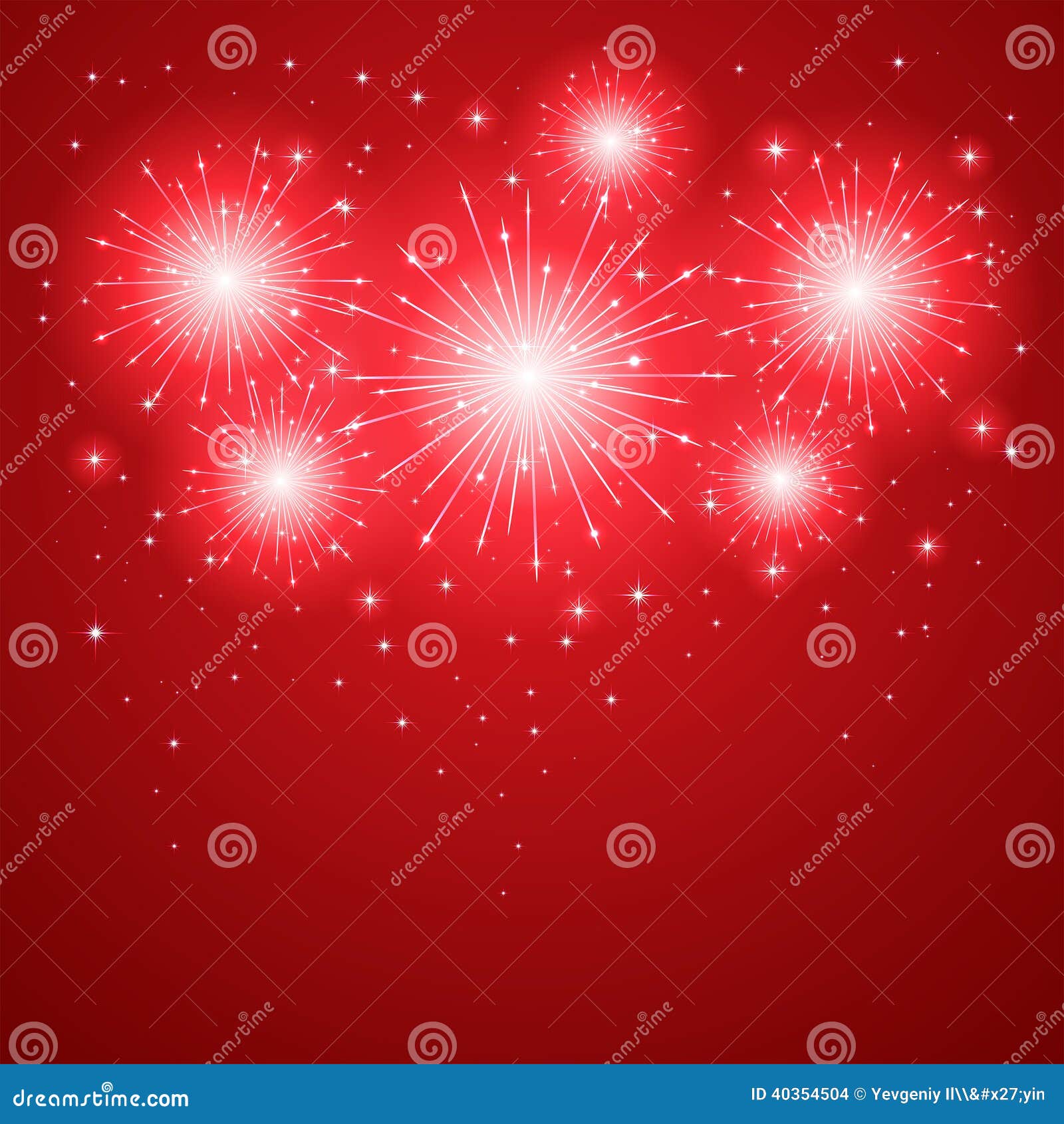 Firework On Red Background Vector Illustration | CartoonDealer.com ...