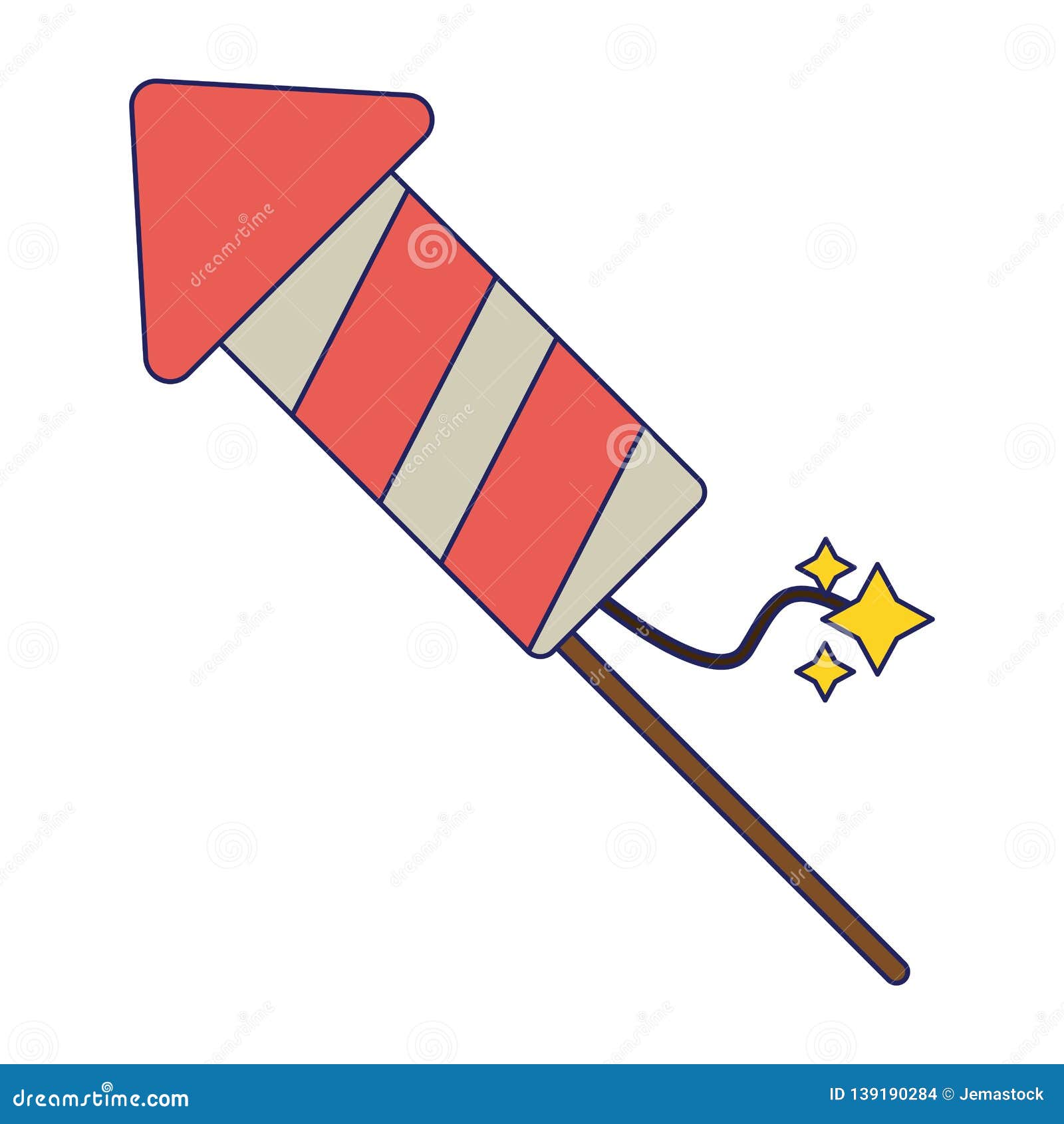 Firework rocket cartoon stock vector. Illustration of fireworks - 139190284